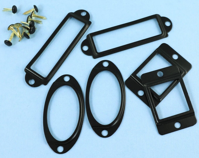 Black Metal Frames Bookplates, Vintage Style Label Holders ...