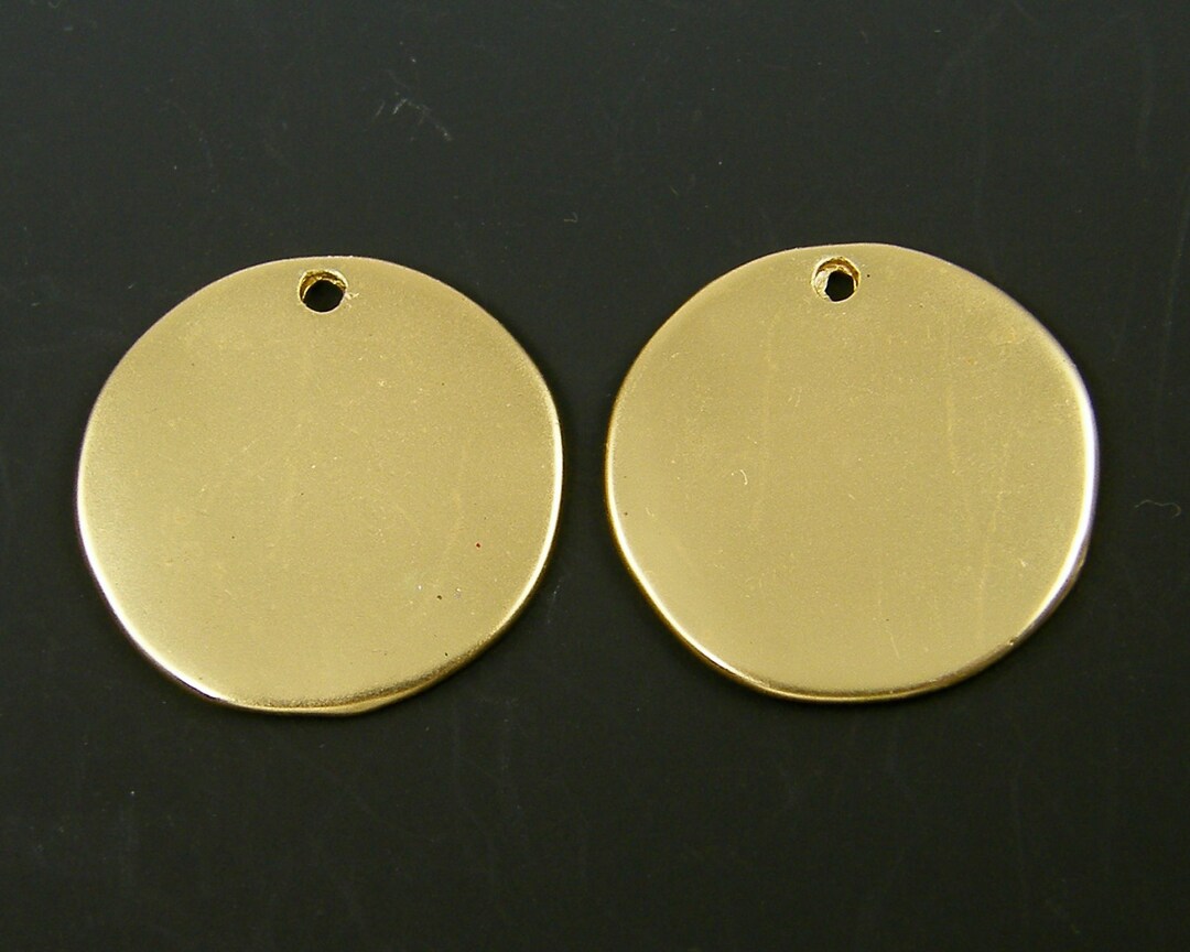 Matte Gold Disc Earring Findings Round Gold Pendant Charms - Etsy