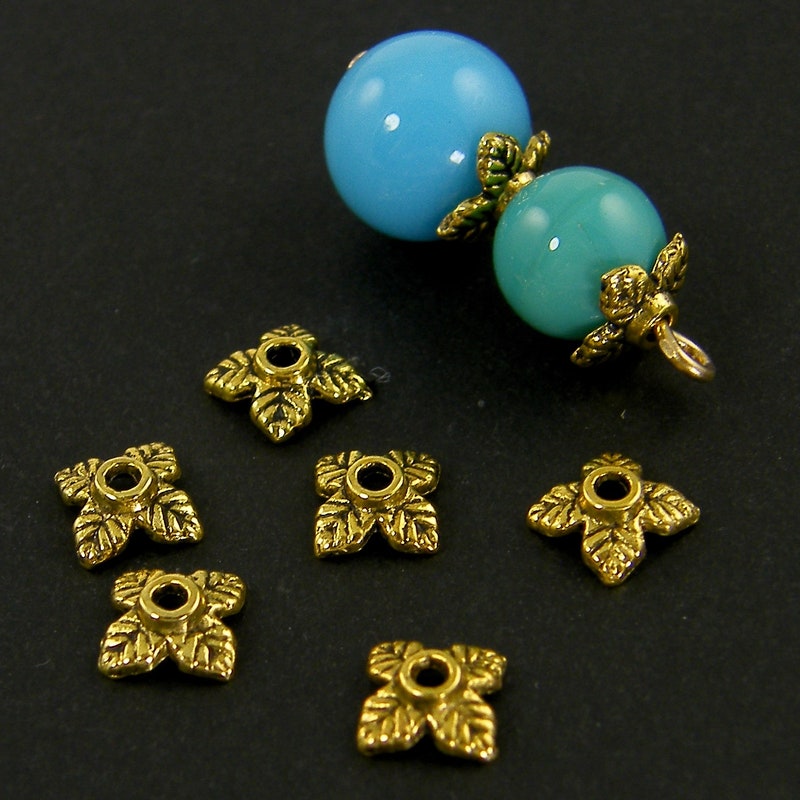 Leaf Bead Caps - Etsy