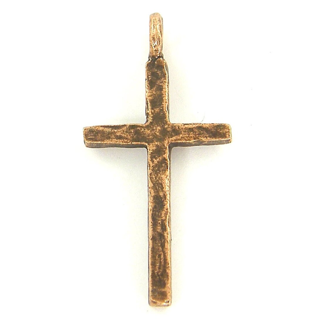 Rustic Copper Cross Pendant, Hammered Traditional Antique Copper ...