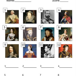 Monarchy Picture Quiz Download, Kings and Queens Picture Quiz, British ...