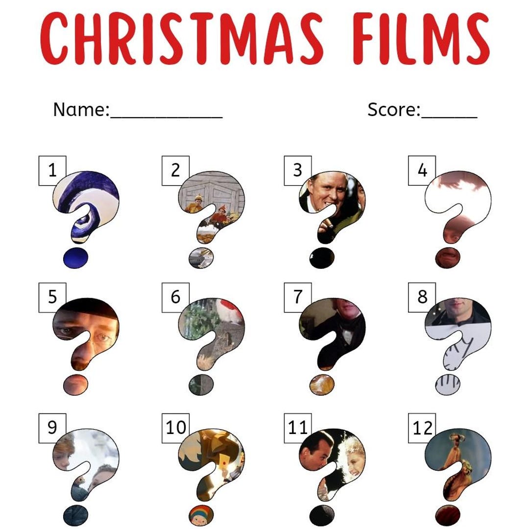 Christmas Film Quiz, Christmas Film Picture Quiz, Low Ink Usage ...