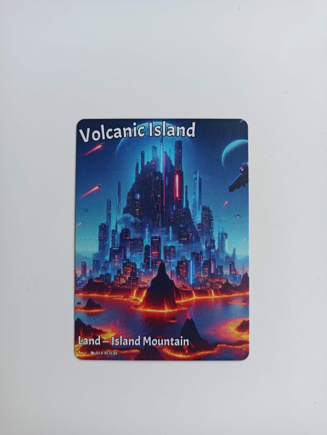 Volcanic Island Cyberpunk Edition Mtg Dual Land Custom Cards Full Art ...