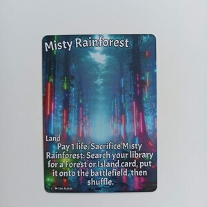 Misty Rainforest Cyberpunk Edition - MTG Custom Cards Fetch Land Magic ...