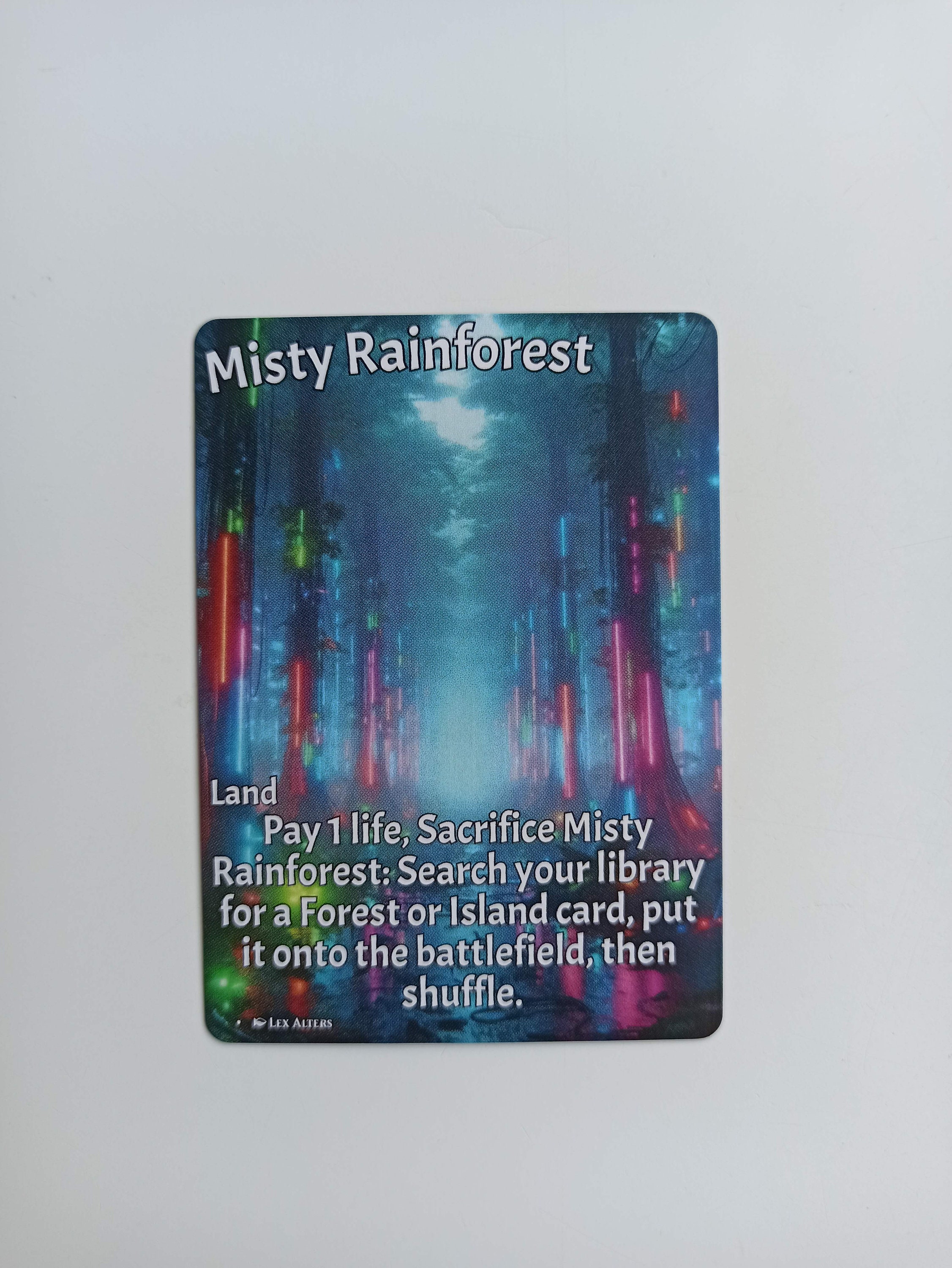 Misty Rainforest Cyberpunk Edition - MTG Custom Cards Fetch Land Magic ...