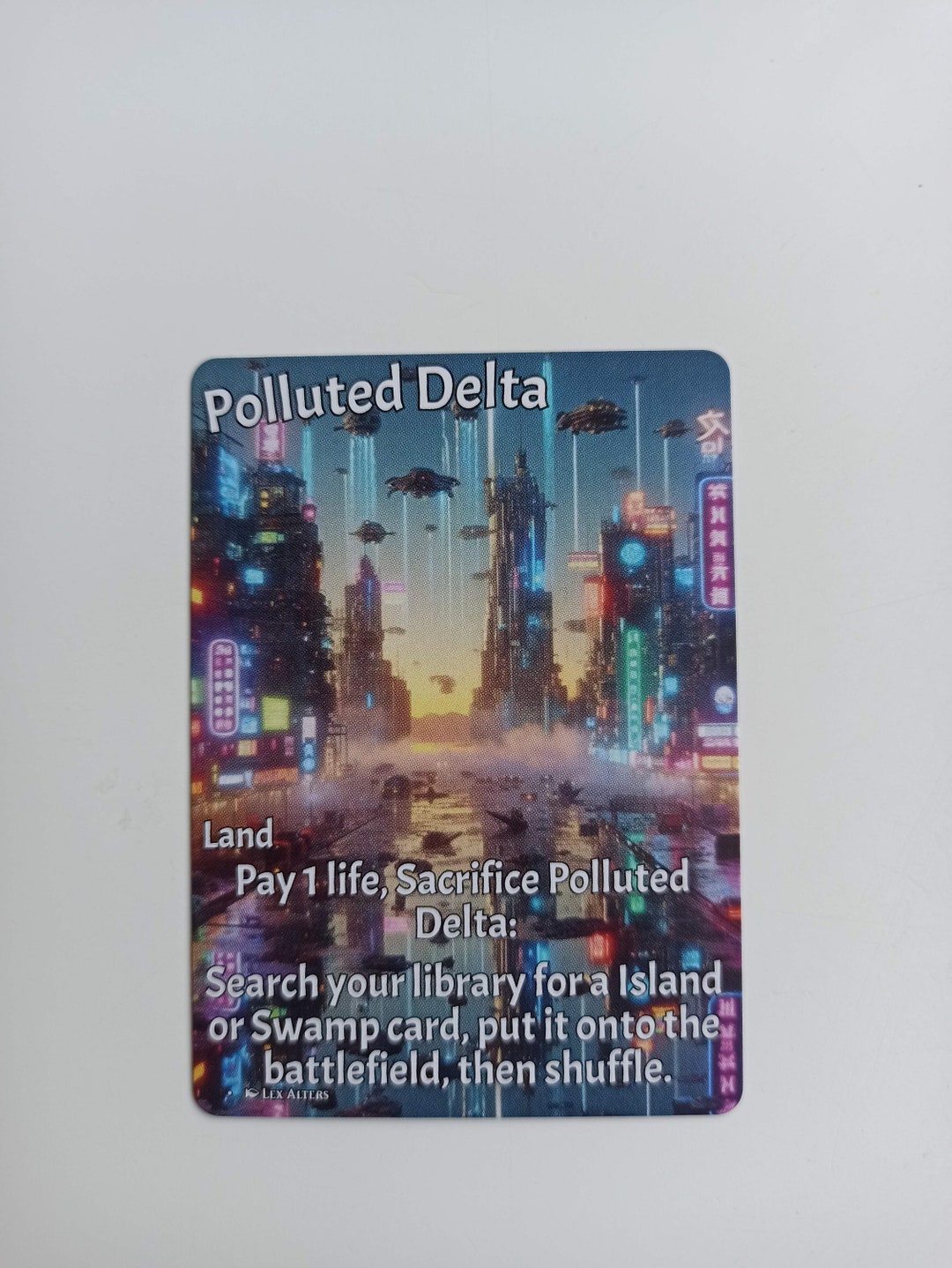 Polluted Delta Cyberpunk Edition - MTG Custom Cards Fetch Land Magic ...