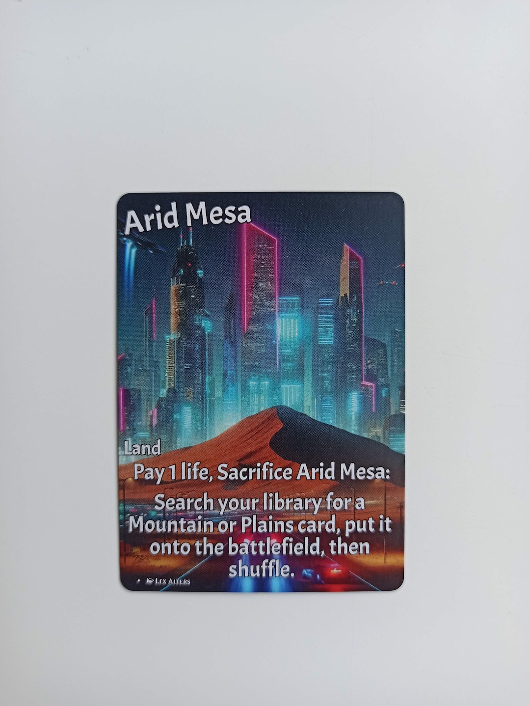Arid Mesa Cyberpunk Edition - MTG Custom Cards Fetch Land Magic MTG Alter Full Art Proxy Premium ...