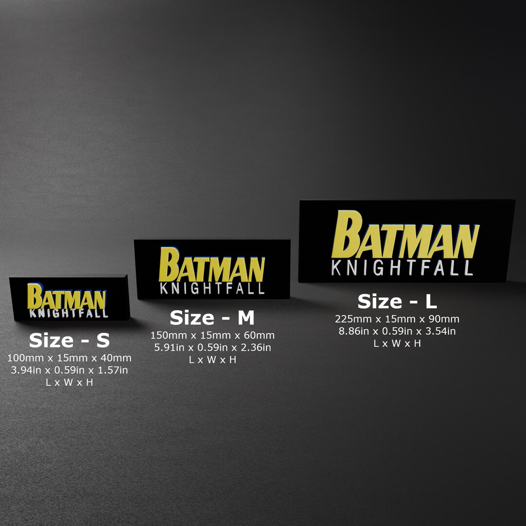 Batman 1993 knightfall Comics 3D Printed Logo Display Sign unofficial ...
