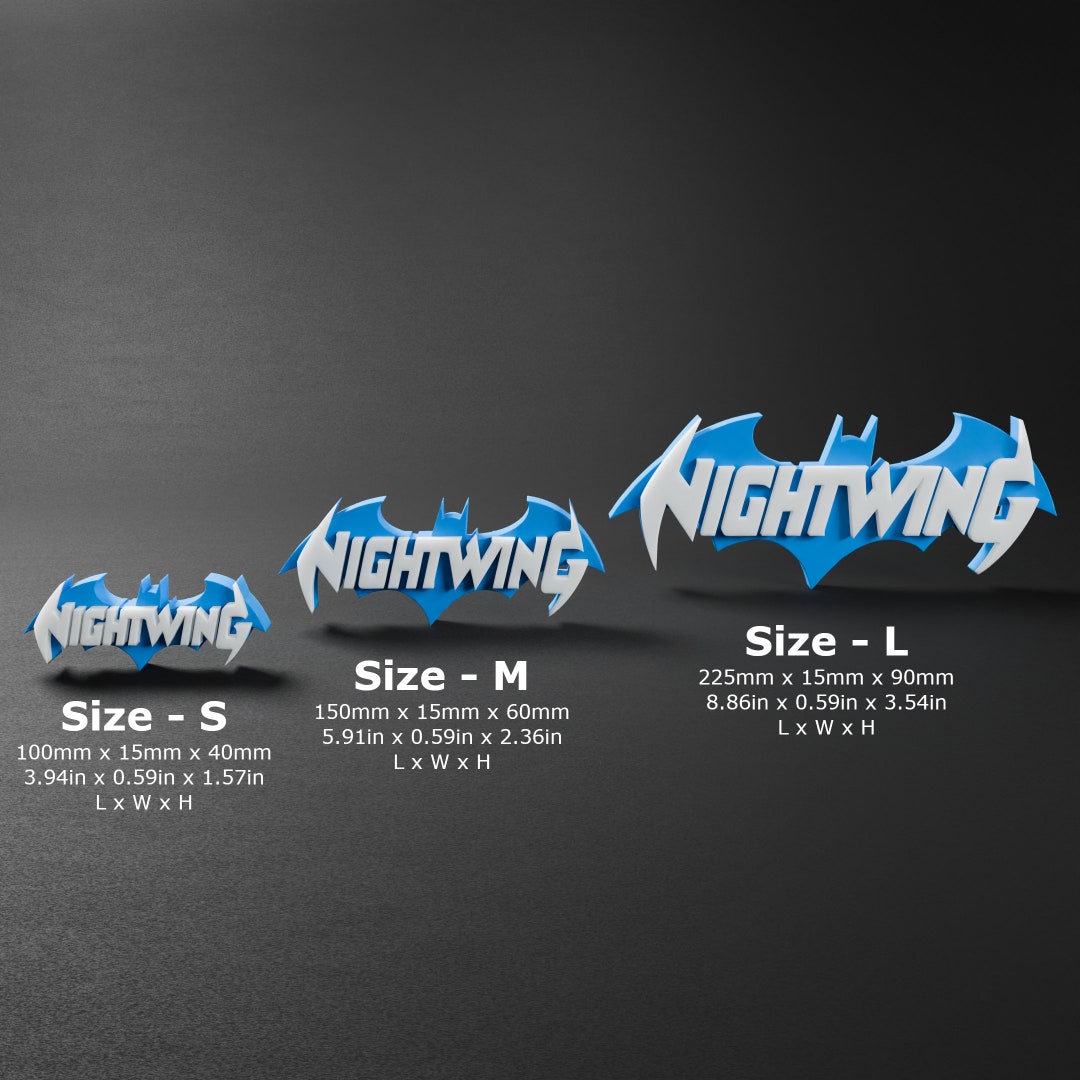 Batman robin Nightwing Comics 3D Printed Logo Display Sign unofficial ...