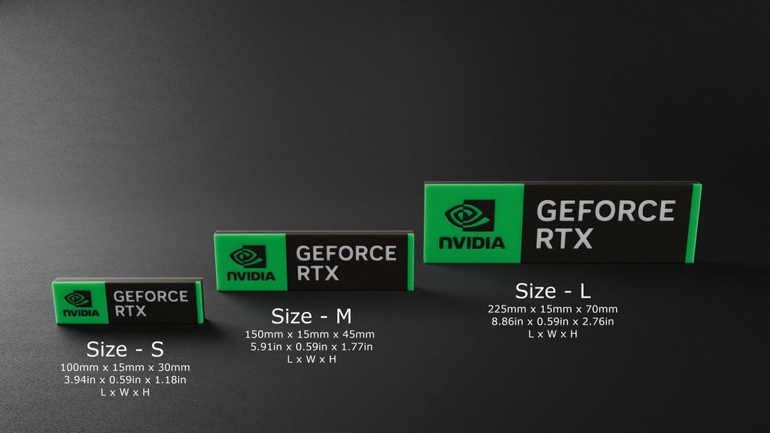 NVIDIA RTX Logo Gaming PC 3D Printed Logo Display Sign unofficial ...