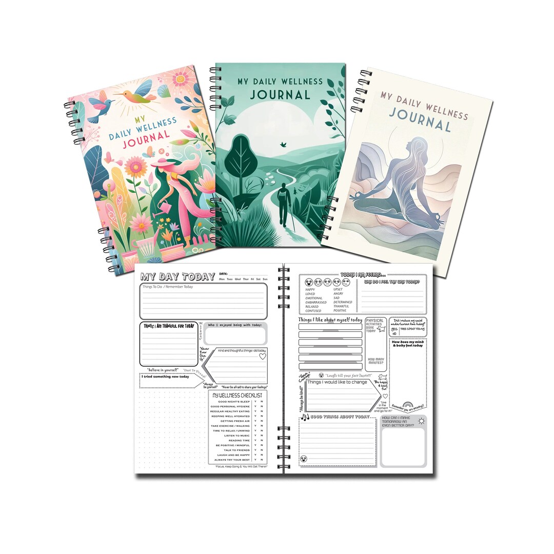 My Daily Wellness Journal | Mental Health Tracker | A5 | 100 Pages ...