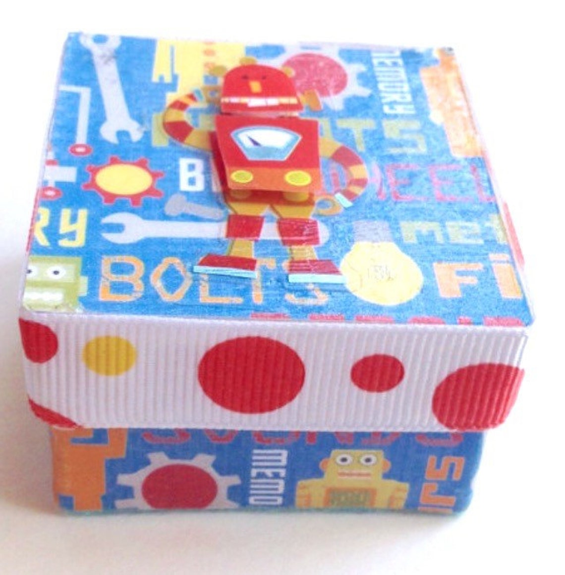 Boys Tooth Fairy Box ROBOT Boys Trinket Box Personalized Children's ...