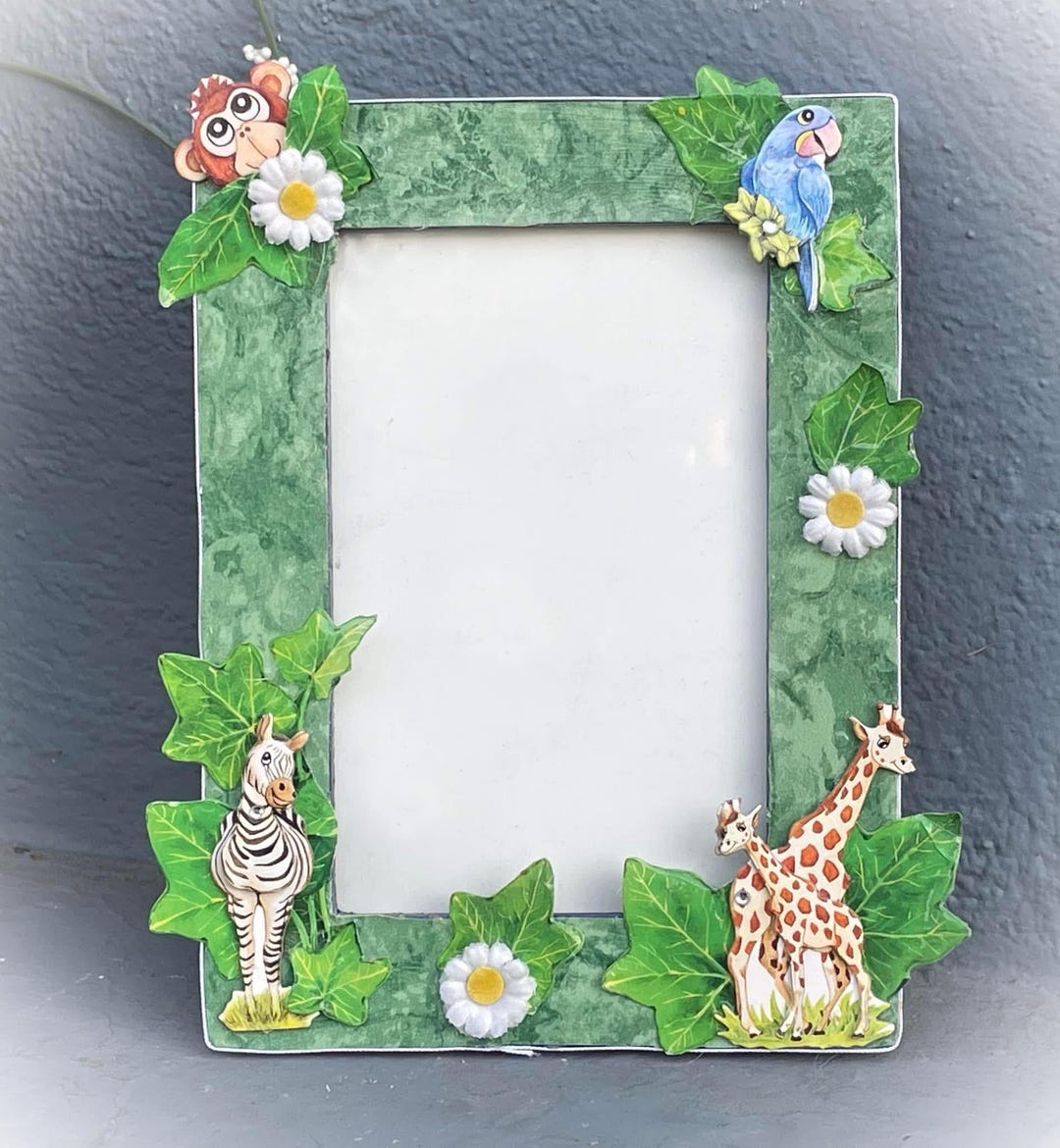 Jungle Animals 4x6 Picture Frame, Kids Decor Frame, Cute Animal Photo ...