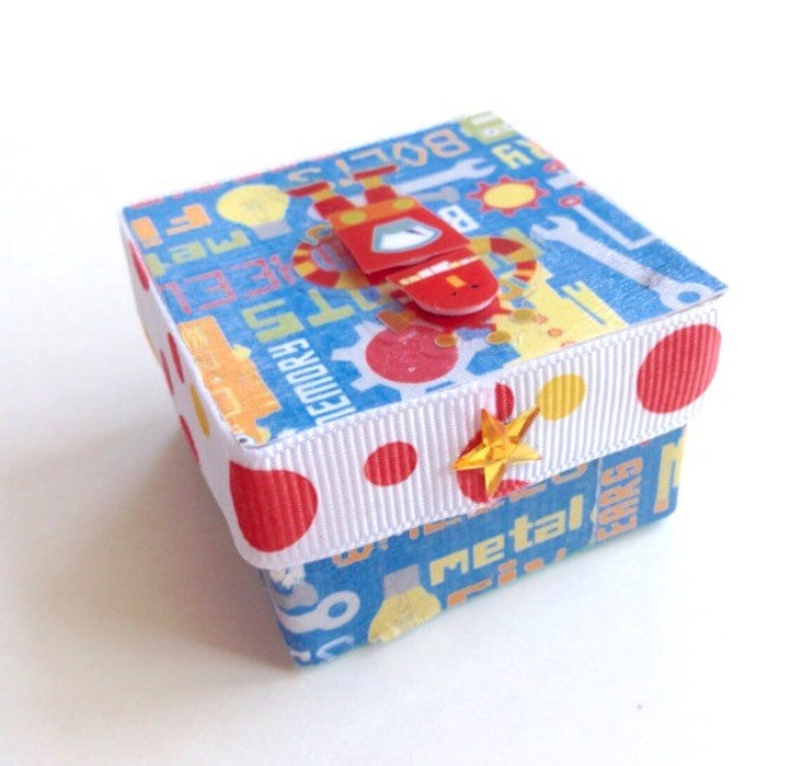 Boys Tooth Fairy Box ROBOT Boys Trinket Box Personalized Children's ...