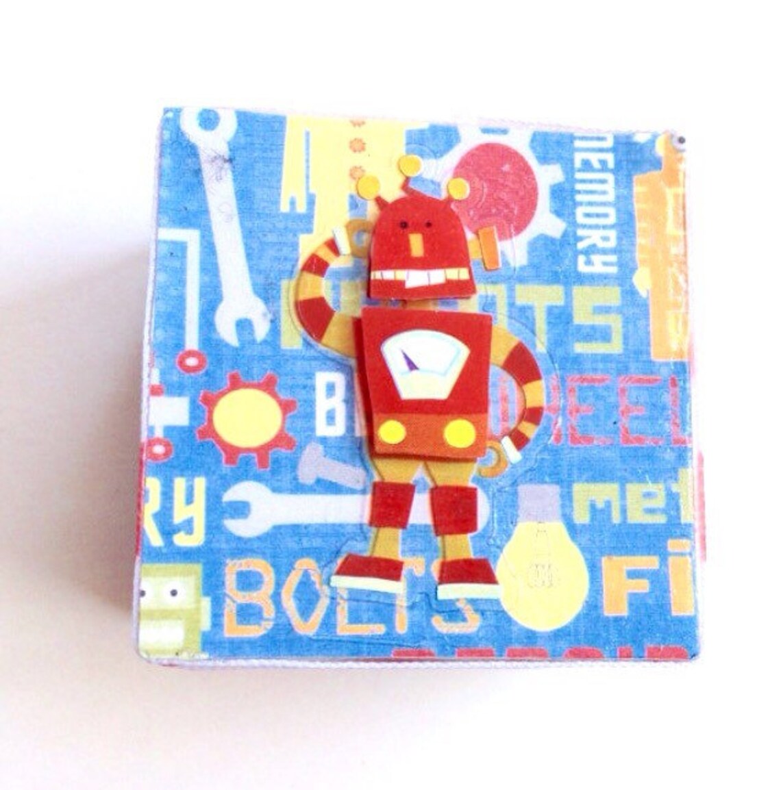 Boys Tooth Fairy Box ROBOT Boys Trinket Box Personalized Children's ...