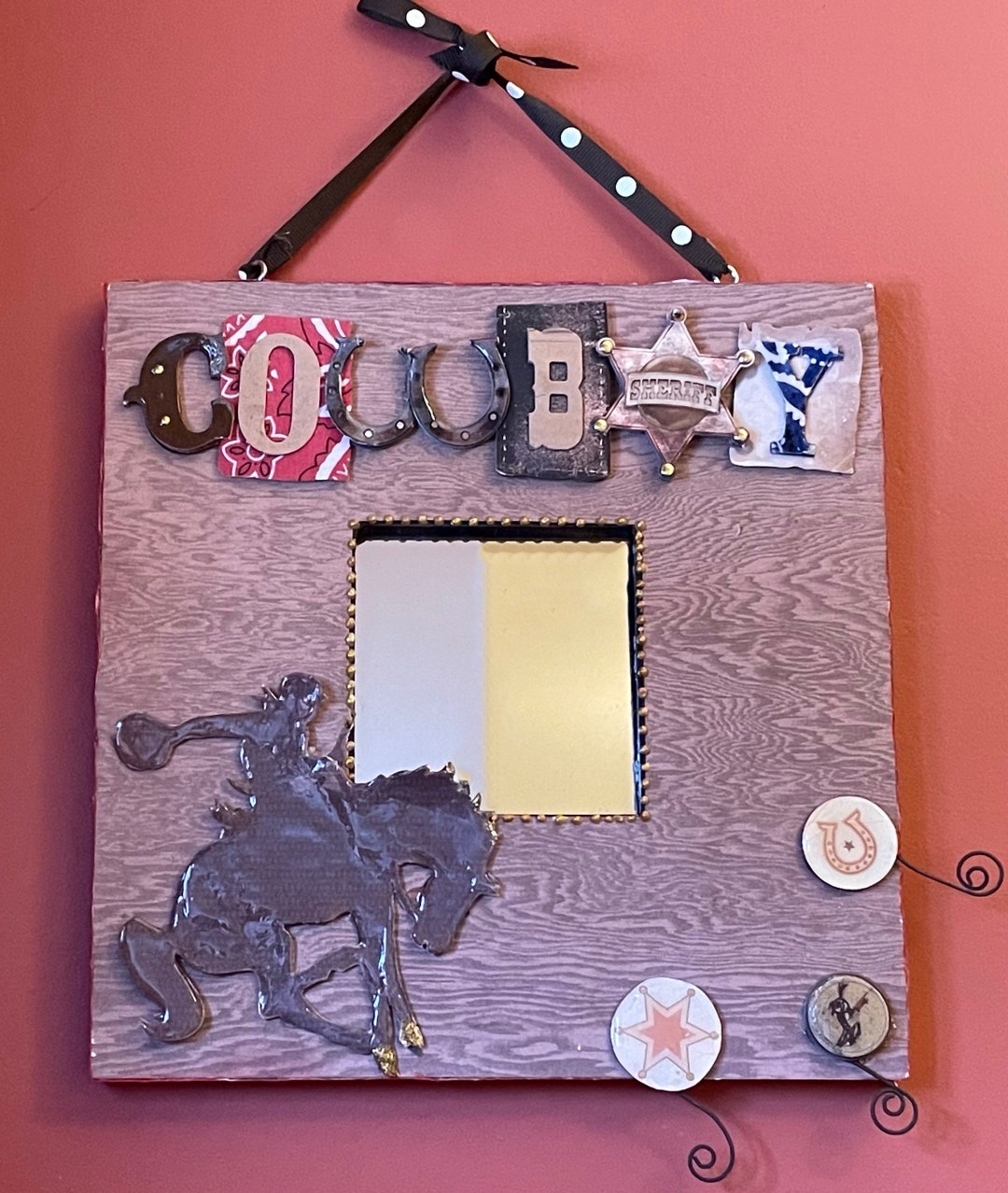 Cowboy Decor Accent Mirror, Western Decor Mirror, Cowboy Nursery Mirror ...