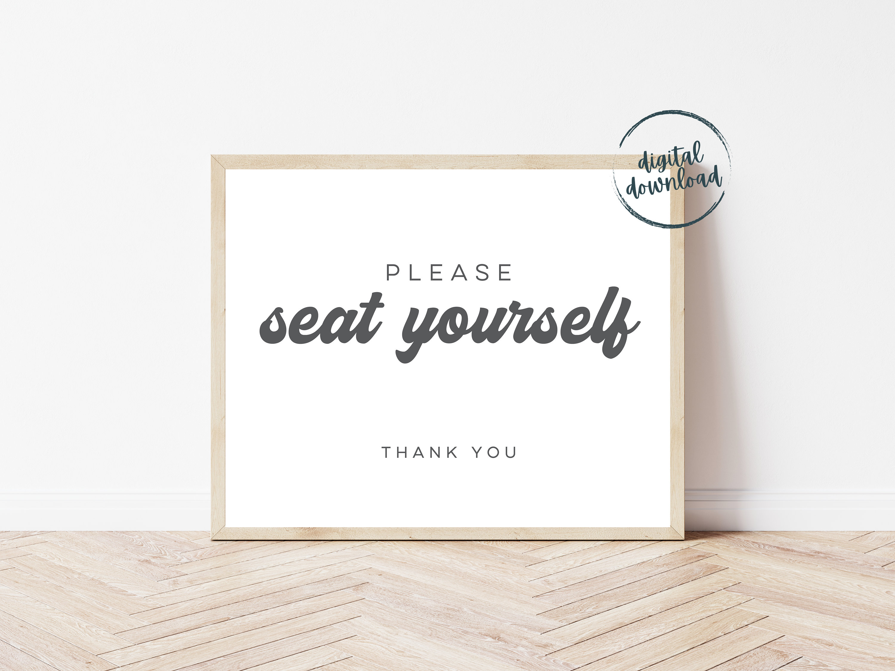 Please Seat Yourself Sign, Instant Download, Printable, Bathroom Sign ...