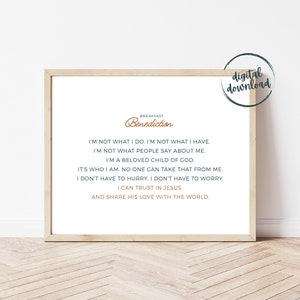 Breakfast Benediction Printable | Blessing Poster | Motivational Wall ...
