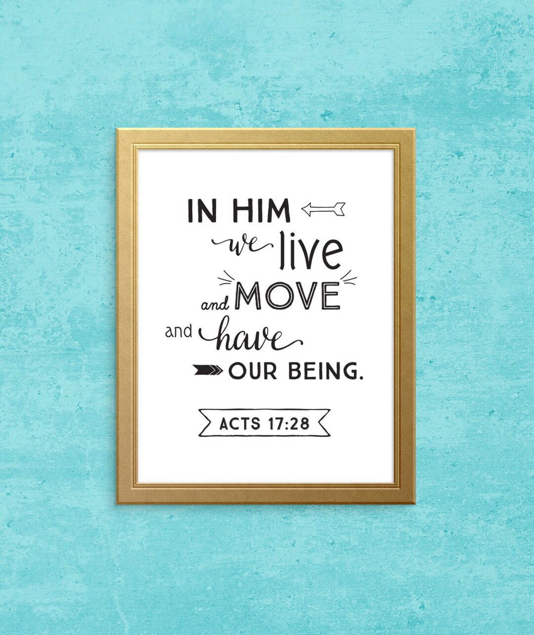 In Him We Live and Move and Have Our Being Acts 17:28 - Etsy