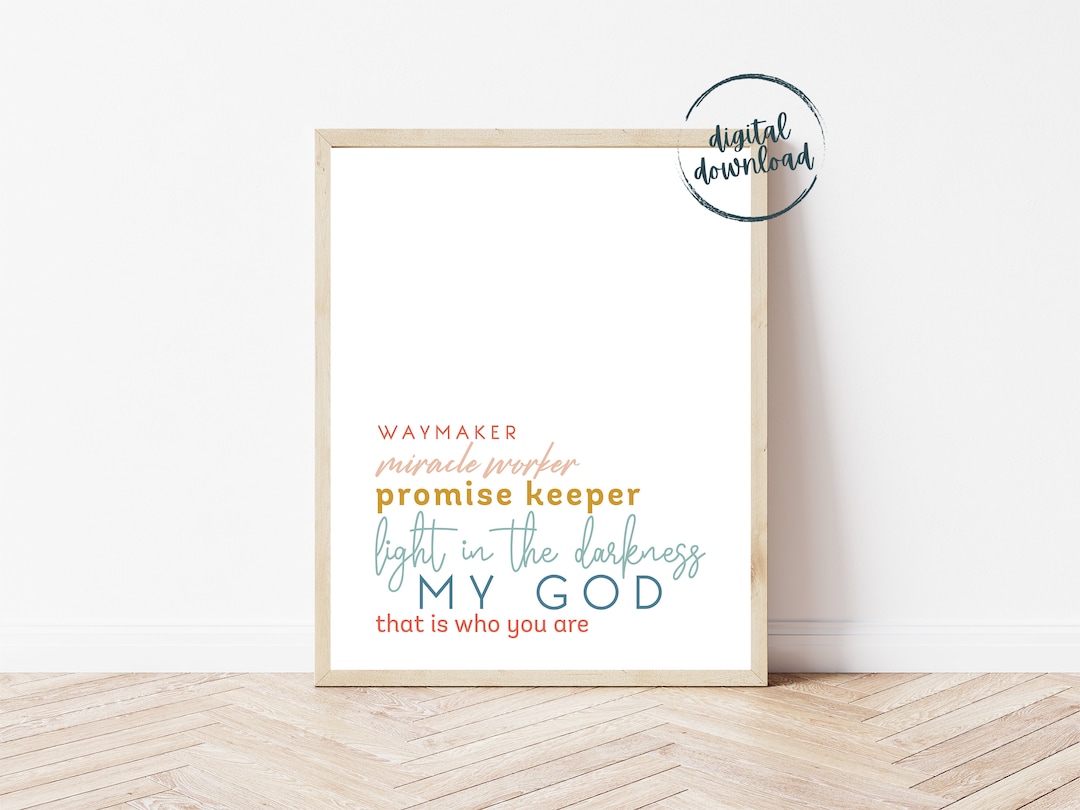 Waymaker Printable | Lyric Print | Motivational Wall Art ...