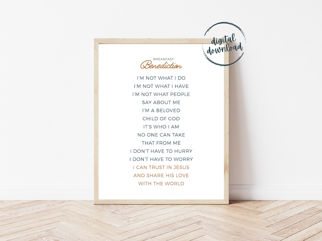Breakfast Benediction Printable | Blessing Poster | Motivational Wall ...