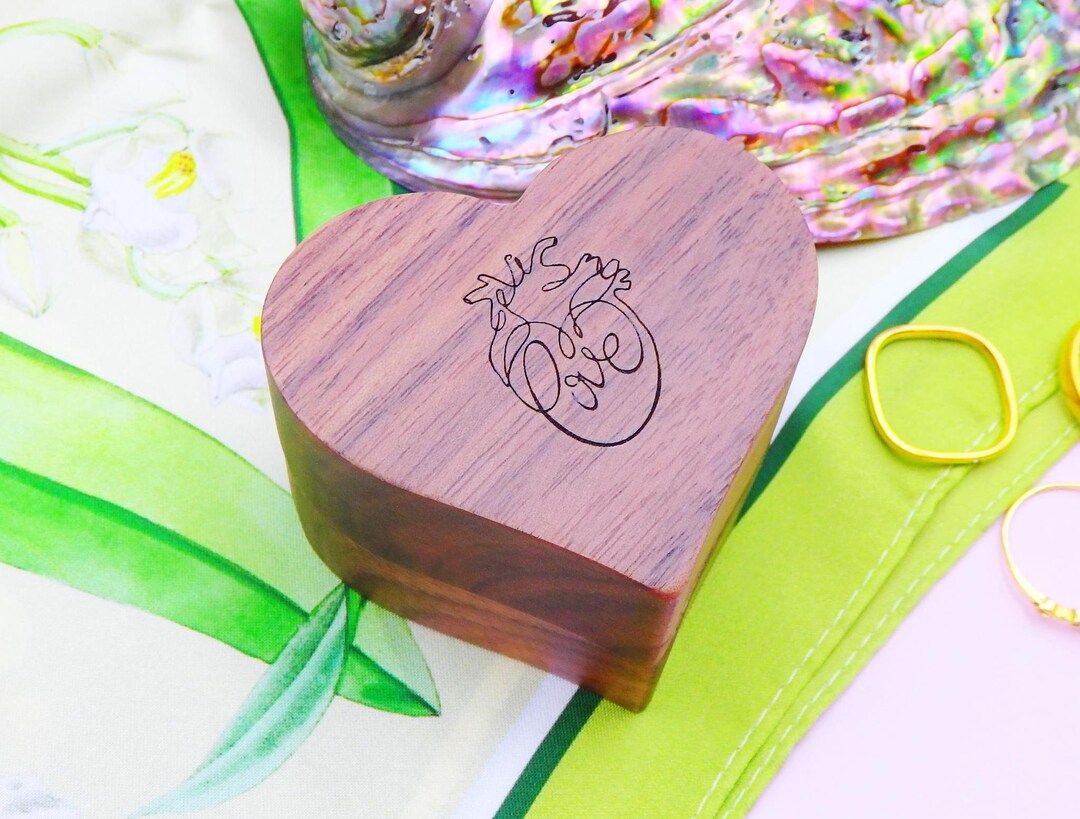 Personalized Engrave Wooden Jewelry Box / Custom Cardiac Jewelry Box ...