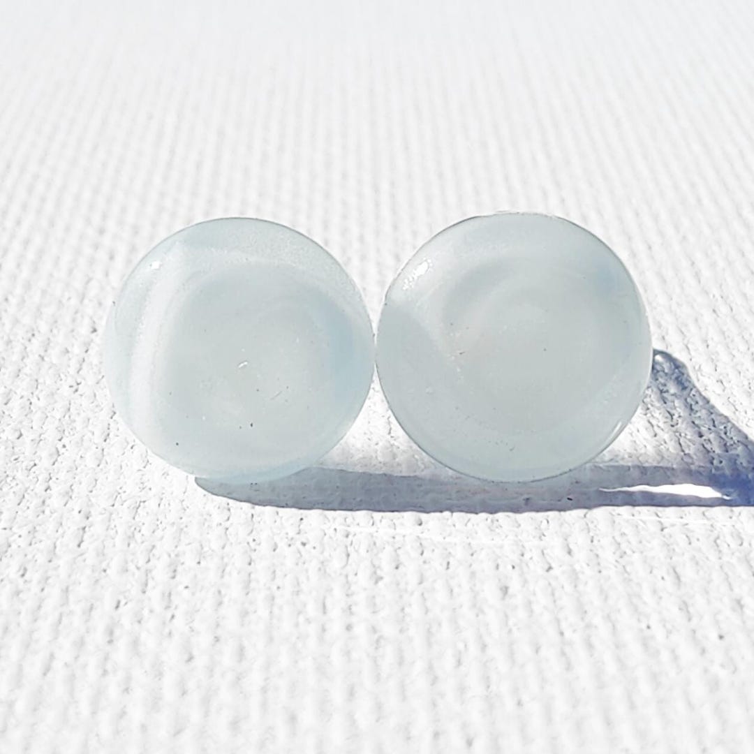 4 Gauge Light Blue Spotted Design Glass Plugs With O-rings (1116) - Etsy