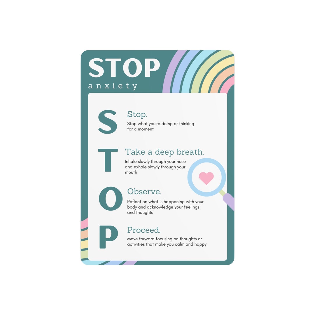 Stop Technique - Metal Sign. Therapy Method CBT Self Help Counselor ...