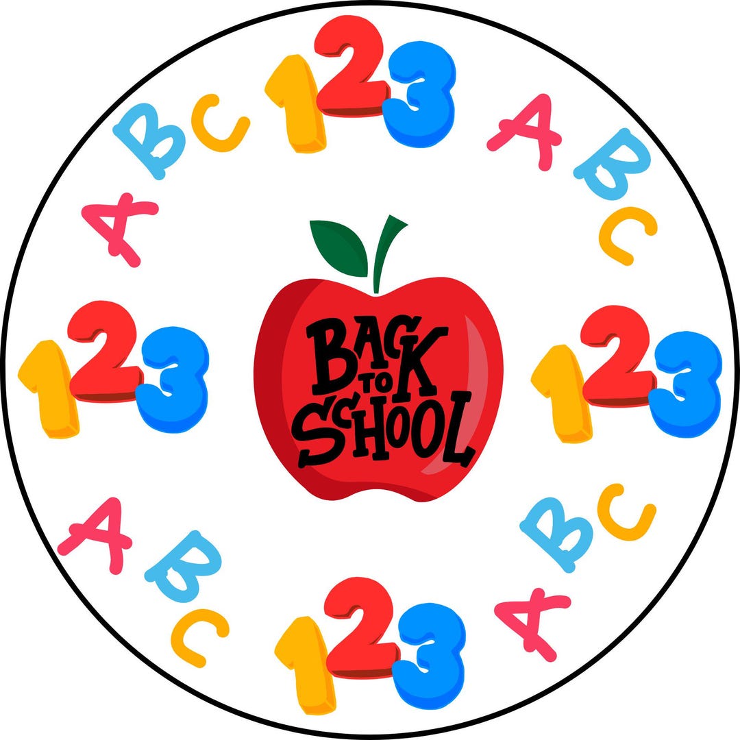 8 Inch Circle Printable. Instant Download. Back to School Inside a Red ...