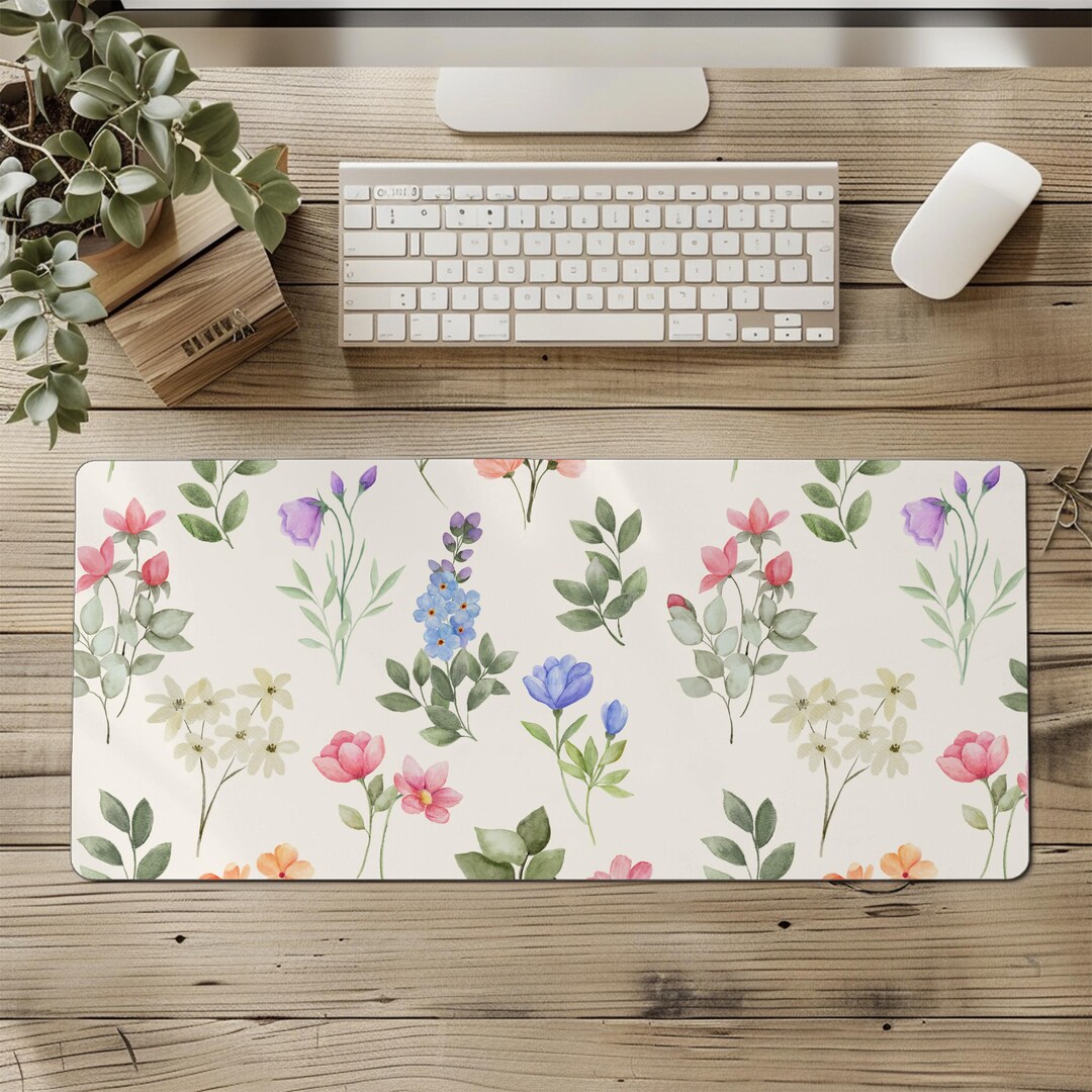 Cottagecore Wildflower Desk Pad, Floral Deskmat, Office Decor Gift ...