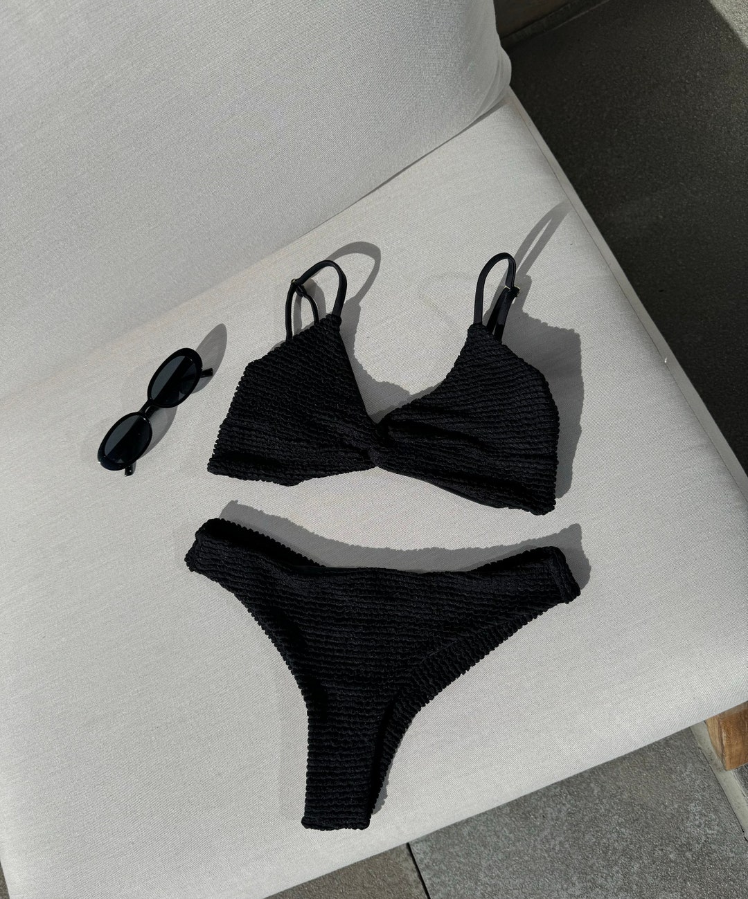 Brazilian Bikinis Brazilian Beachwear Beach Fashion Black Textured ...
