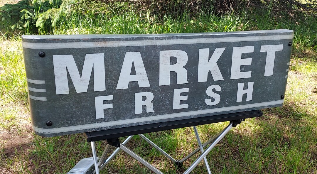 Metal Market Fresh Sign - Etsy