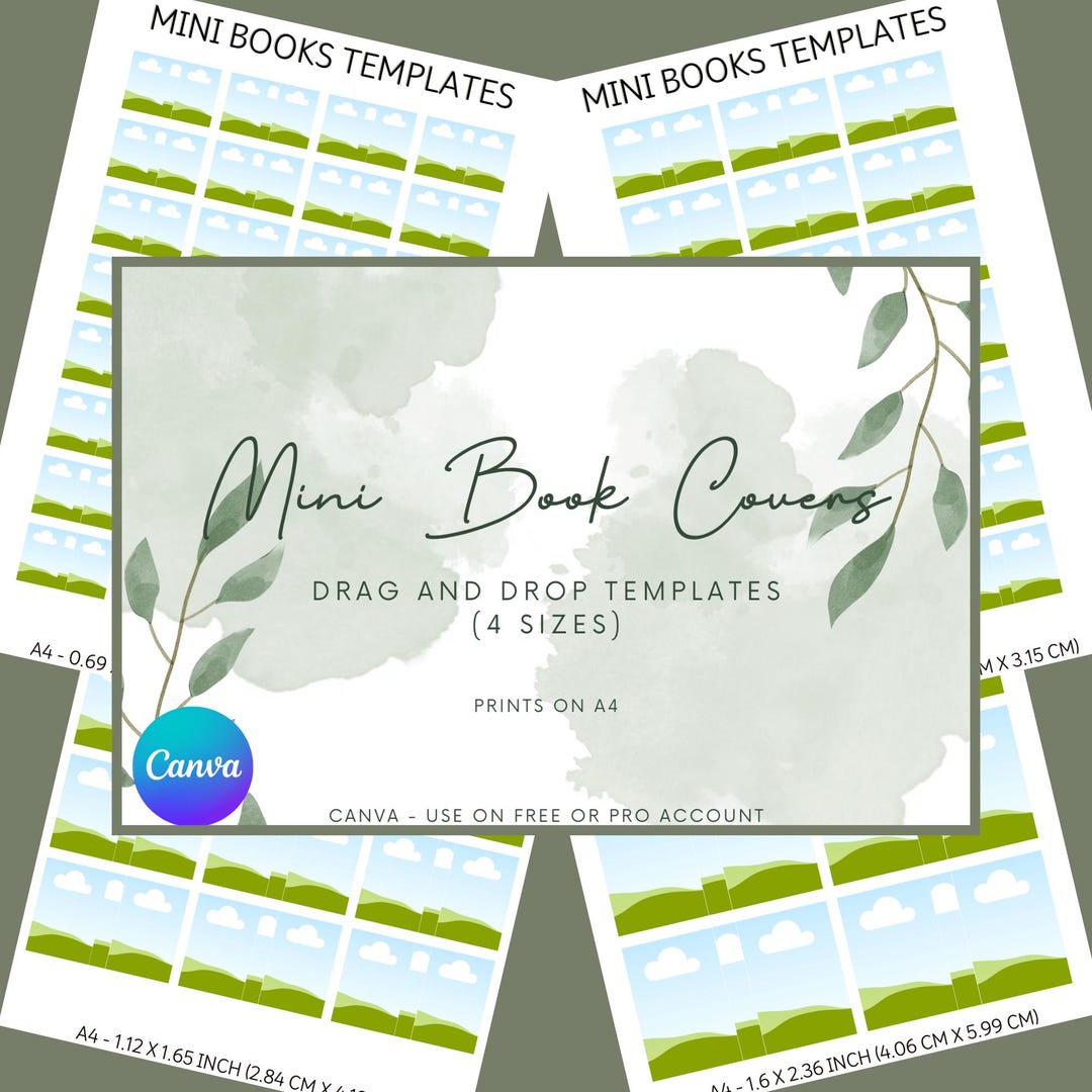 Mini Book Cover Templates | Customizable Mini Books | DIY Tiny Books ...