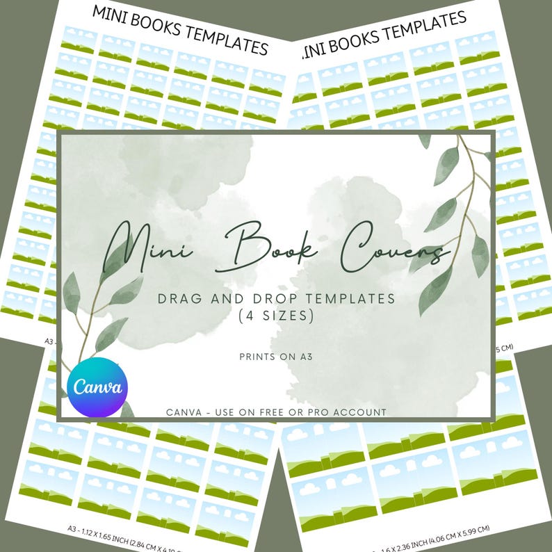 Mini Book Cover Templates | Customizable Mini Books | DIY Tiny Books ...