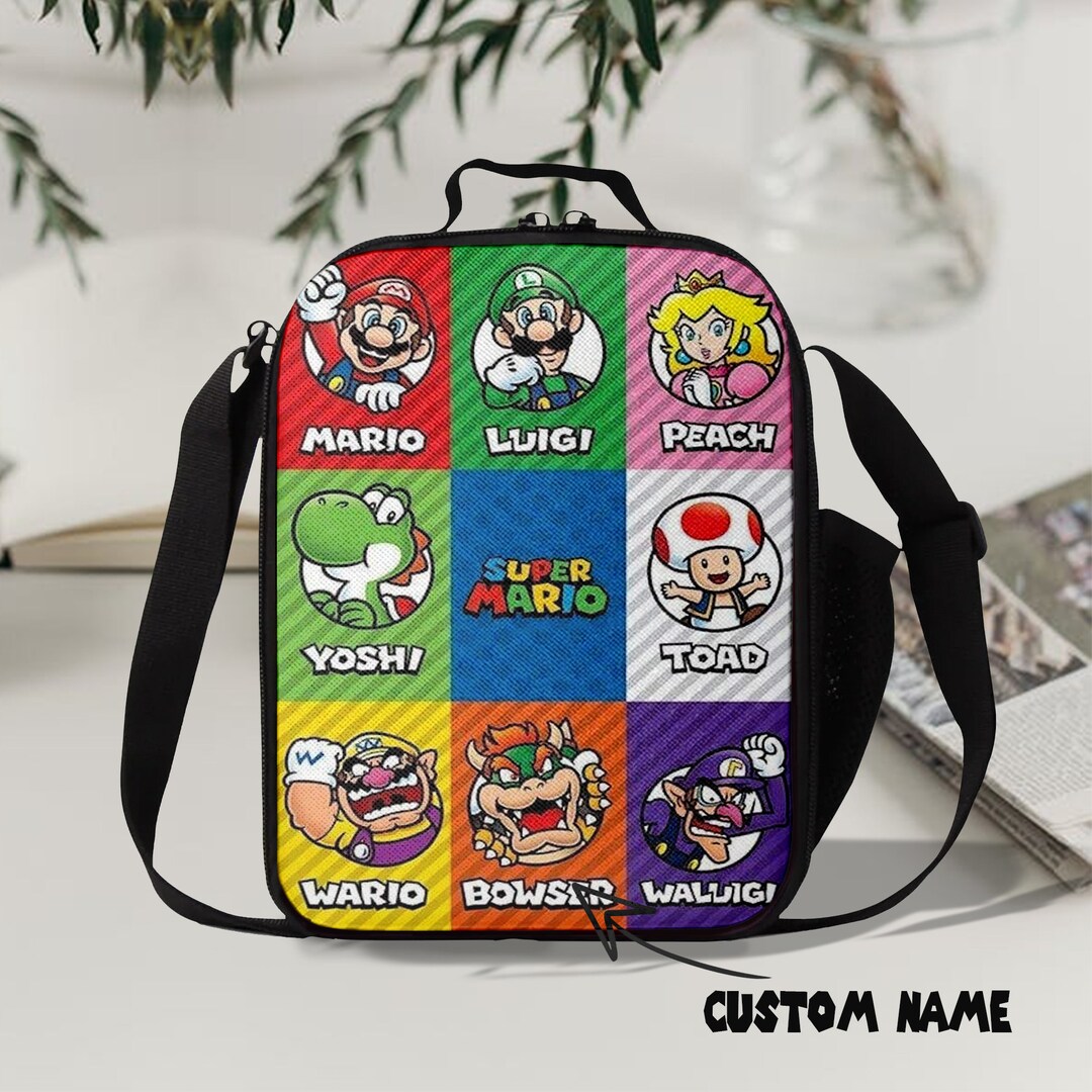 Super Mario Character Lunch Bag, Custom Funny Super Mario Bag, Zipper ...