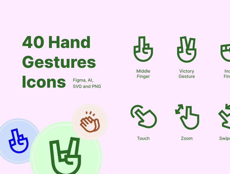 40 Hand Gestures Icons - Etsy