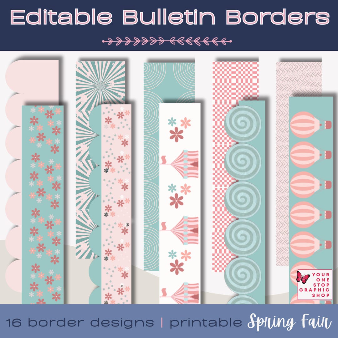 Bulletin Borders | Instant Download | Editable | Matching Collection - Etsy