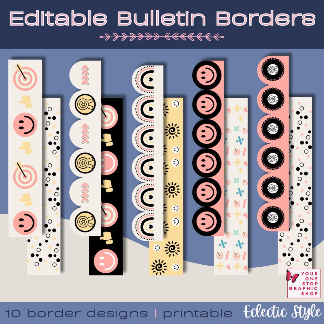 Bulletin Borders | Instant Download | Editable | Matching Classroom ...