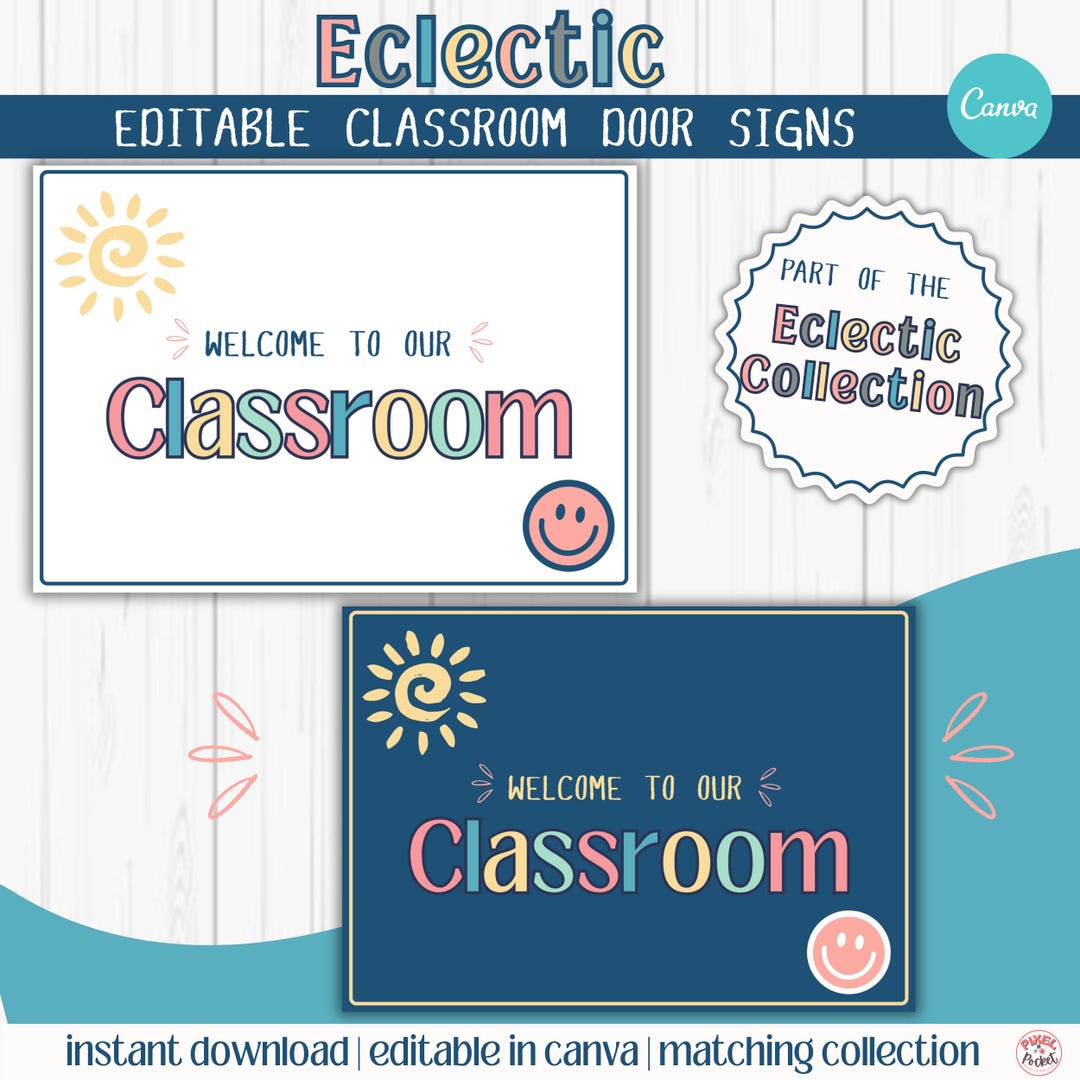 Classroom Display Door Sign | Instant Download | Editable | Matching ...