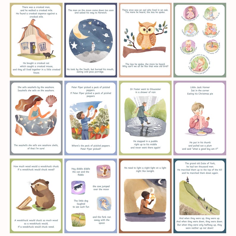 Nursery Rhyme & Tongue Twister Posters | Set of 12 | Classroom Display ...