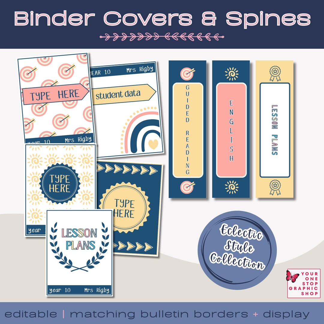 Binder Covers + Spines | Editable | Printable | Back to School ...