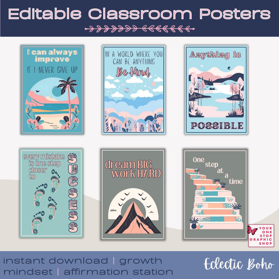 Inspirational Posters | Growth Mindset Bundle | Digital Download ...
