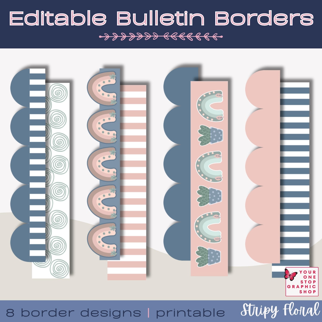 Bulletin Borders | Calming Colors | Instant Download | Editable ...