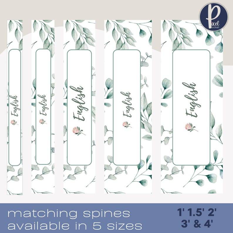 Binder Covers + Spines | Editable Template | 6 Floral Patterns ...