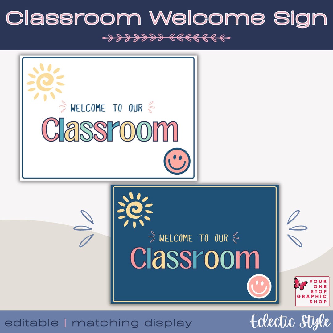 Classroom Welcome Door Sign | Instant Download | Editable | Matching ...