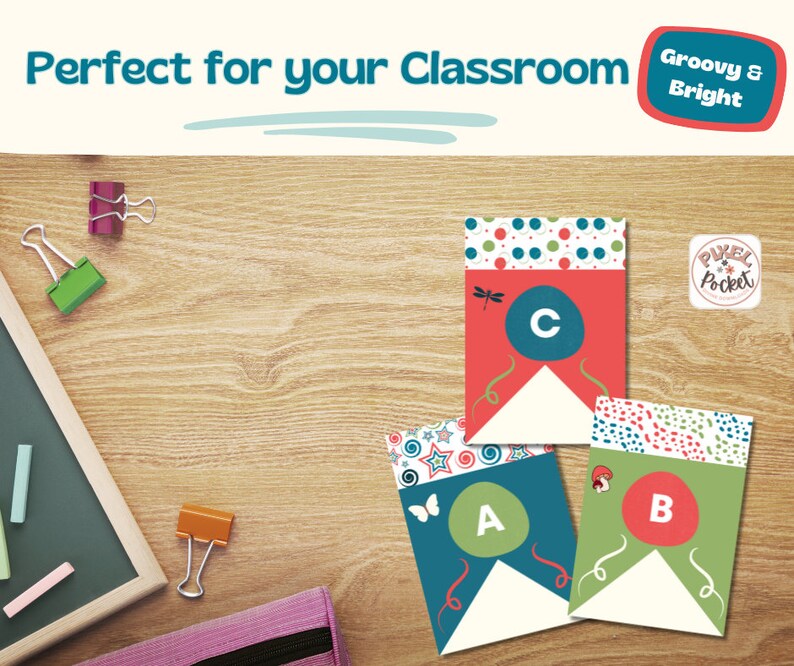 Alphabet Bunting Classroom Display Digital Download Bright and Fresh - Etsy