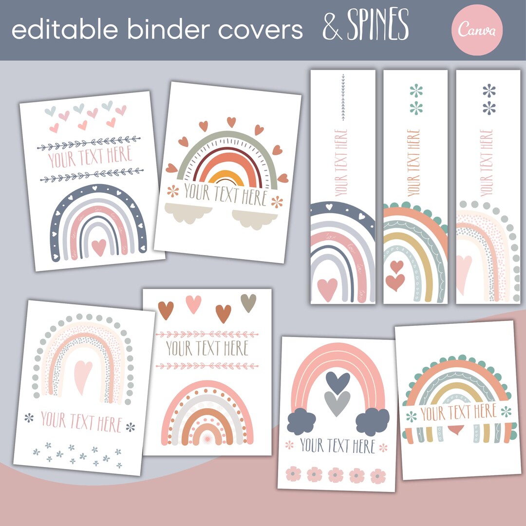 Boho Binders + Spines | Editable Template | Printable PDF | Instant ...