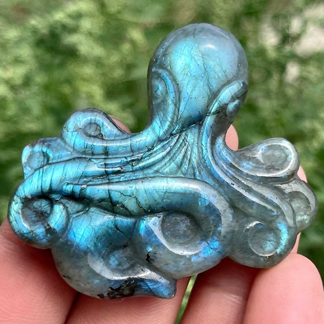 Crystal Octopus Labradorite Quartz Crystal Hand Carved Octopus Crystal ...