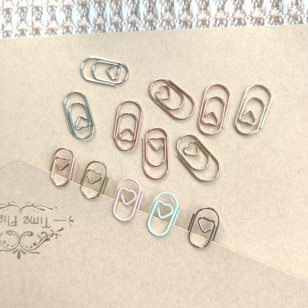 5 Colors Mini Heart Paperclips Mini Paperclips 50pcs Paper Clips Mini ...