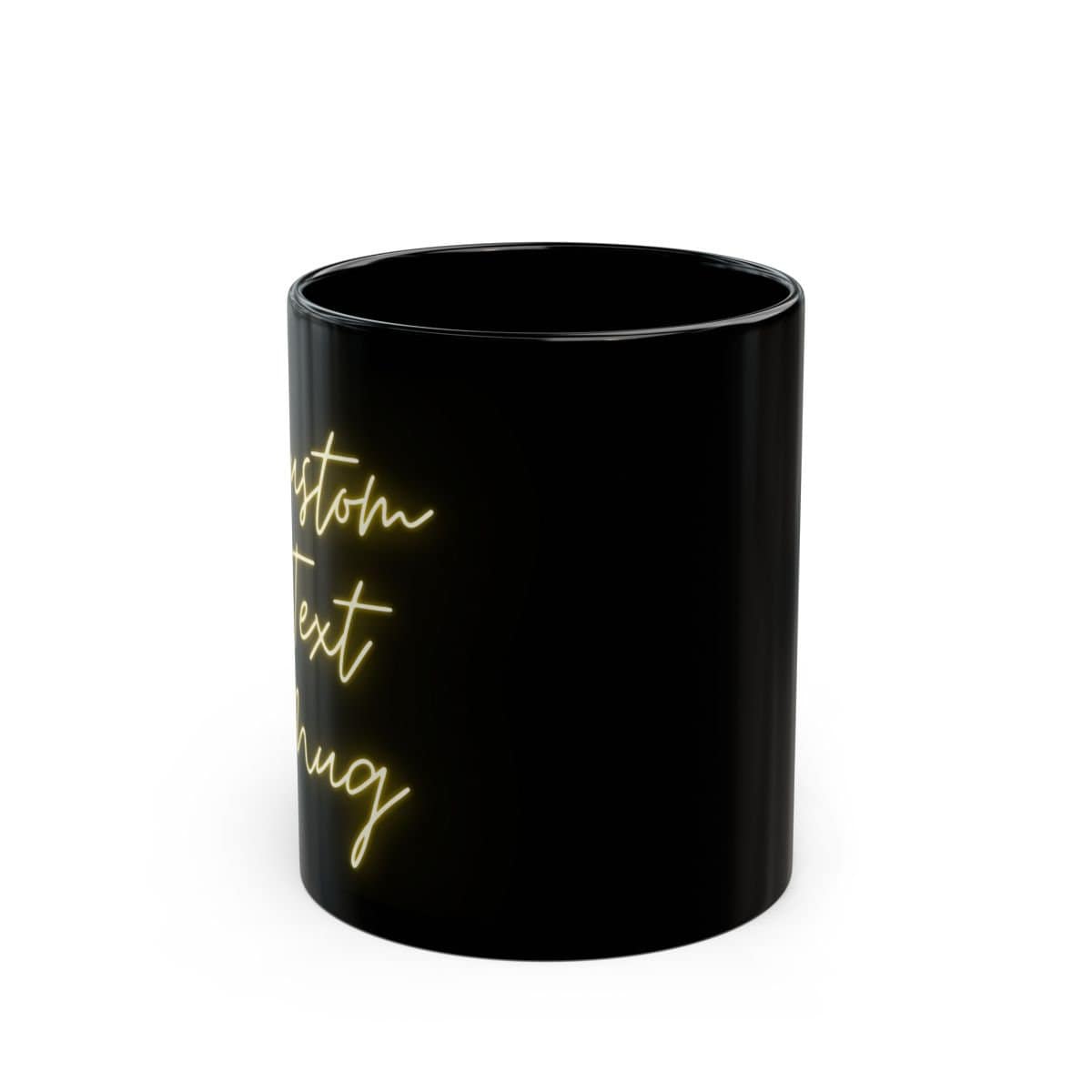 Custom Gold Text Mug - Personalised Black Mug, Simple Mug, Sparkly ...